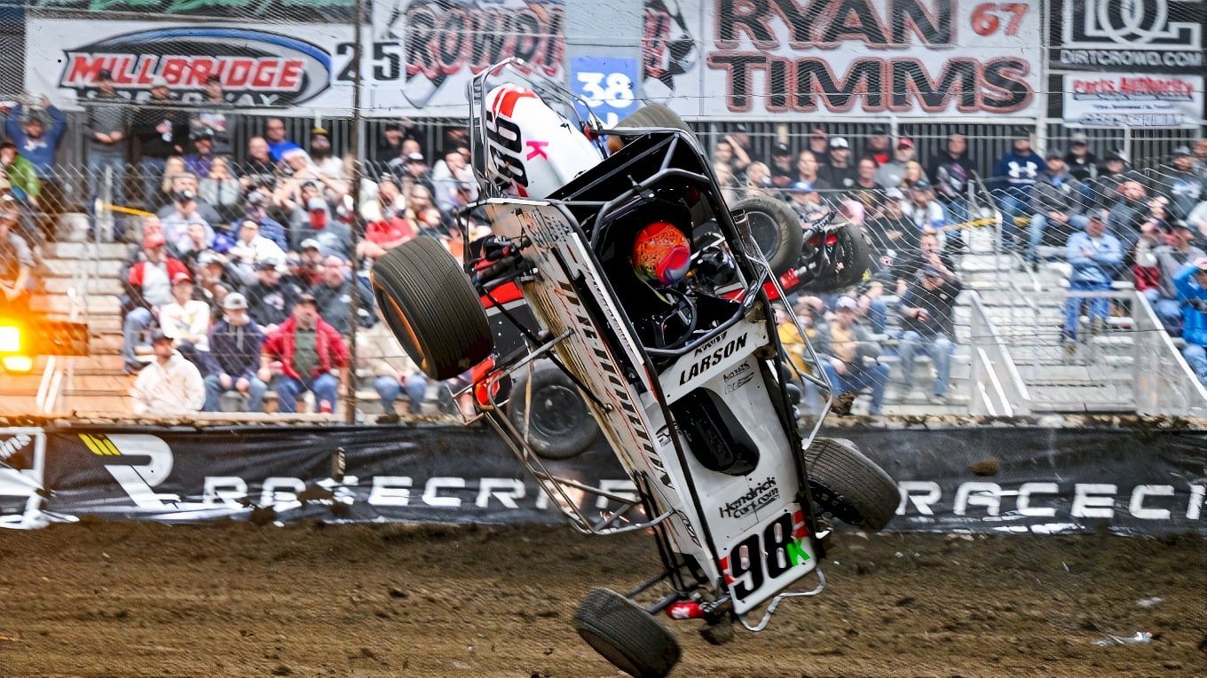 Chili Bowl racer hospitalized after crash with NASCAR star