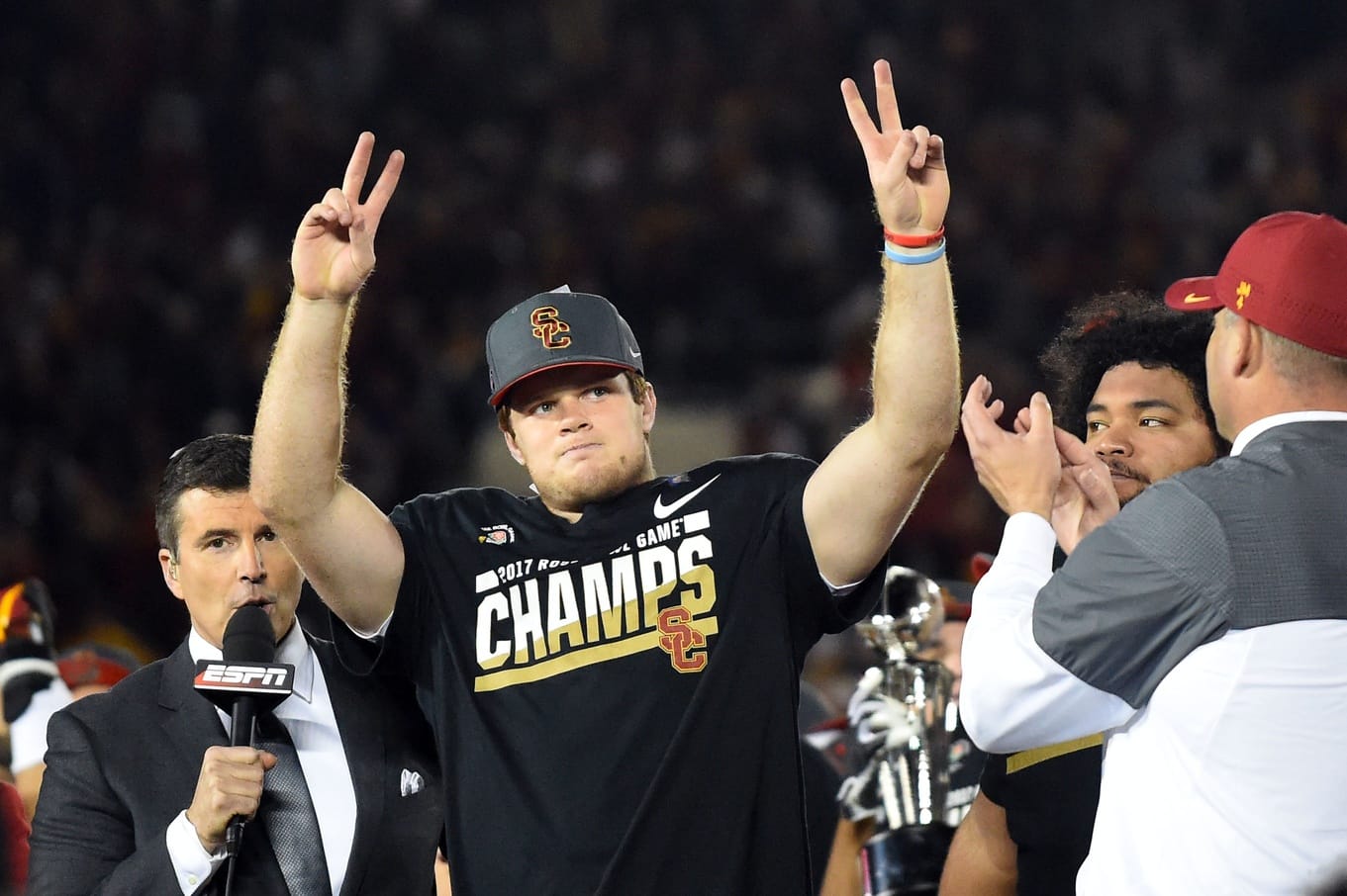 Is Sam Darnold tipping his landing spot with draft day attire?