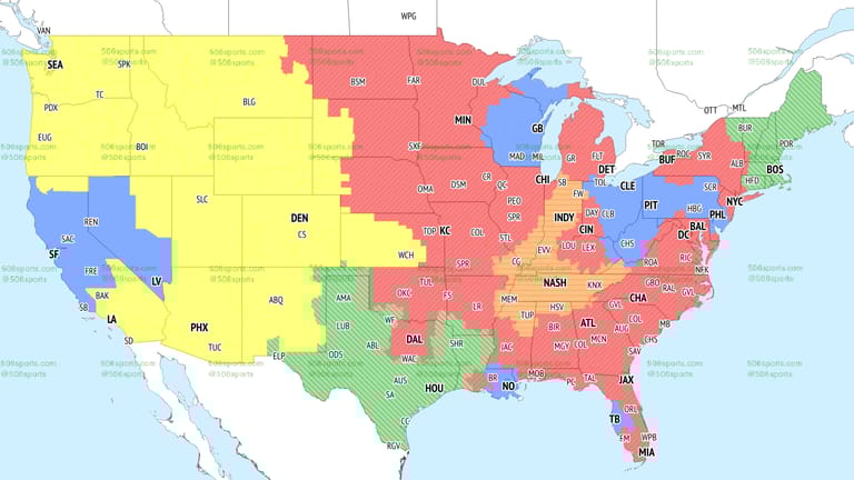 NFL coverage map Week 6: NFL TV map broadcast info for Sunday's games ...