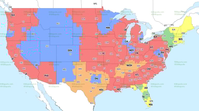 NFL coverage map Week 12: NFL TV map broadcast info for Sunday's games ...