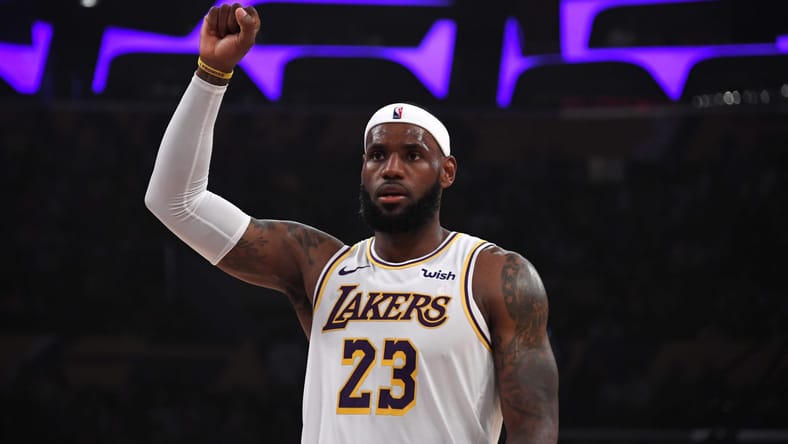 WATCH: LeBron James yells 'let's go!' during singing of national anthem